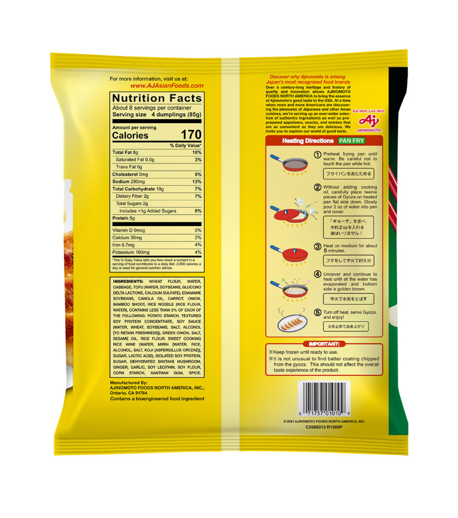 Vegetable Gyoza Family Pack - AJINOMOTO® US - Authentic Japanese at home